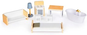 Dřevěný domeček pro panenky s nábytkem rezidence GRACE