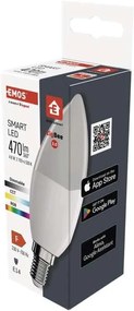Led žárovka emos chytrá led žárovka gosmart svíčka e14 4,8 w (40 w) 470lm rgb stmívatelná zigbee