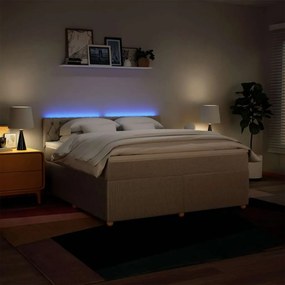 Box spring postel s matrací krémová 180x200 cm textil 3289847