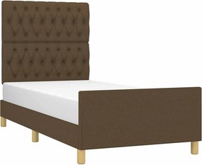 Rám postele bez matrace tmavě hnědá 100 x 200 cm textil 3125279