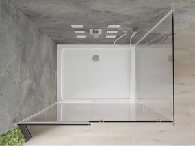 Mexen Omega posuvný sprchový kout 110 x 80 cm, 8mm sklo, chromový profil-čiré sklo + slim sprchová vanička 5cm, 825-110-080-01-00-4010