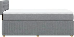 Box spring postel s matrací světle šedá 90x190 cm textil 3287318