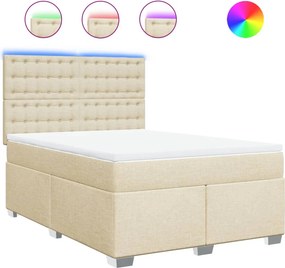 Box spring postel s matrací krémová 160x200 cm textil 3292858