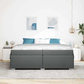 Rám postele s matrací Tmavě šedá 200 x 200 cm textil 3399209