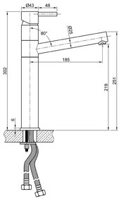 Sapho, MINIMAL dřezová baterie s rovnou hubicí, nerez, MI016