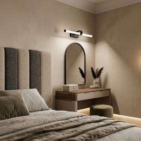 Toolight Toolight, LED nástěnné svítidlo 40cm, 9W, 4000K, 1000lm, APP1887-1W, černá matná, OSW-66042