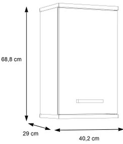 Nástěnná koupelnová skříňka VENOM antracit/hnědá