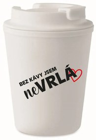 BEZ KÁVY JSEM NEVRLÁ - bílý termohrnek 300 ml
