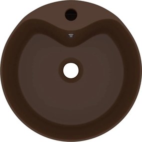 Luxusní umyvadlo přepad matné tmavě hnědé 36 x 13 cm keramické 147039