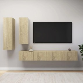 4dílný set TV skříněk dub sonoma kompozitní dřevo 3079048