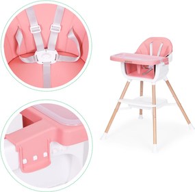 Dětská židlička 2v1 BABY ECOTOYS růžová