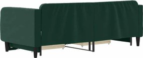 Válenda s přistýlkou a zásuvkami tmavě zelená 90 x 200 cm samet 3197113