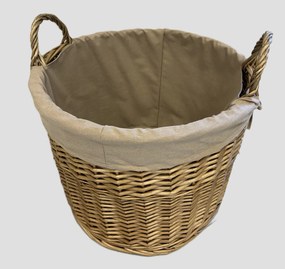 Vingo Proutěný koš na dřevo s uchy, kulatý Rozměry (cm): průměr 62, v. 54