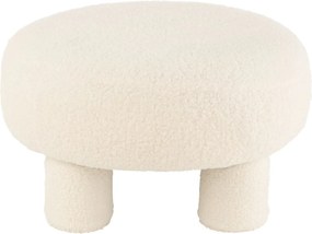 Bílá kulatá stolička Teddy Bouclé White - Ø 52*28 cm