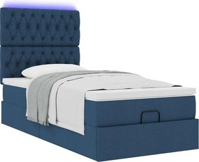 Osmanský rám postele s matrací modrá 90x190cm textil 3314057