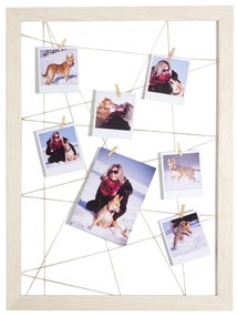 COLLAGE 50x70cm – provázková fotokoláž - dřevěný rám krémový