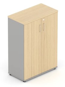 NABYTEK-DESIGNOVY.CZ - S383 19 - Kancelářská skříň Komfort, 80x38,5x113 cm, dveře 3/3 , ořech/šedá