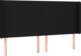 Box spring postel s matrací a LED černá 160x200 cm textil 3138727