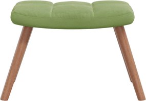 Relaxační křeslo se stoličkou světle zelené samet 328065