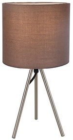 Klausen  | Klausen KL108014 - Stolní lampa THEO 1xE14/9W/230V hnědá/lesklý chrom | KS0080