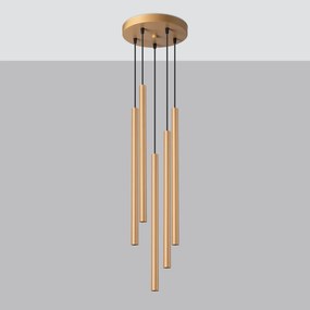Sollux Lighting Závěsná lampa PASTELO 5P zlatá