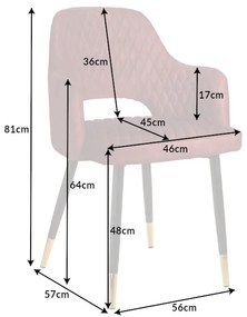 Designová židle Laney červený samet
