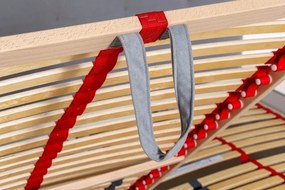 Postel ALMA s lamelovým roštem 2, 200x90, šedá (č.43/nohy buk)