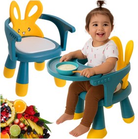 Creative Corner Židle ke krmení a hraní žlutá a modrá