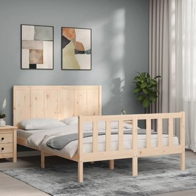 Rám postele s čelem 140 x 200 cm masivní dřevo,  3192621