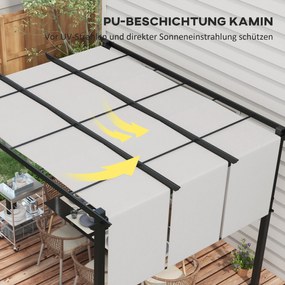 Markýza Ochrana proti slunci. Pergola, odolná proti povětrnostním vlivům, včetně upevňovacího materiálu, 3 x 3,5 m, tmavě šedá