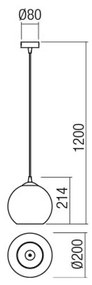 Redo 01-2072 závěsné svítidlo Bowl měděné, E27, ø20cm