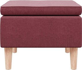 Stolička s dřevěnými nohami vínová textil 329449