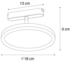 Moderní černé bodové svítidlo pro jednofázový kolejnicový systém včetně LED - Magnetic Puk