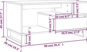 vidaXL Konferenční stolek 90 x 49 x 45 cm kompozitní dřevo [831035] Barva: Bílá