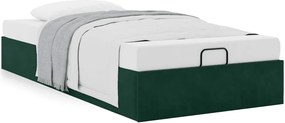 Osmanský rám postele bez matrace tmavě zelené 90x190 cm samet 3310934