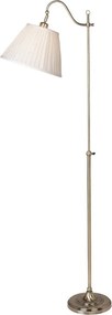 Bílá/ve zlaté barvě stojací lampa s ohybatelnou konstrukcí s textilním stínidlem (výška 167 cm) Charleston – Markslöjd
