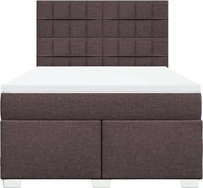 Box spring postel s matrací tmavě hnědá 140x200 cm textil 3292814