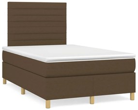 vidaXL Box spring postel s matrací tmavě hnědá 120x190 cm textil