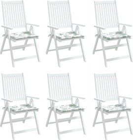 vidaXL Podušky na zahradní židli 6 ks 50x50x3 cm látka oxford [361088] Barva: Bílo-zelená