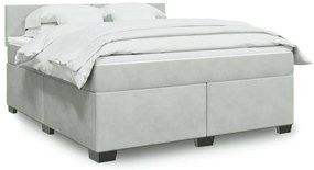 Box spring postel s matrací světle šedá 180x200 cm samet 3288672