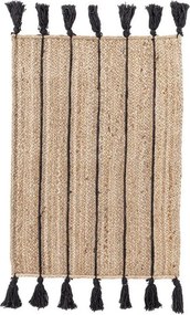 Černý/v přírodní barvě ručně tkaný jutový koberec 60x90 cm Jalaja – Bizzotto
