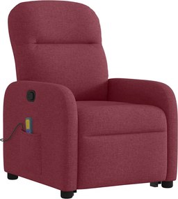 Zvedací masážní polohovací křeslo vínové textil 3302985