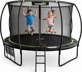 LEAN Sport Zahradní trampolína LEAN s vnitřní sítí, černo-zelená, 487 cm, 16 stop