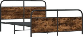 Kovový rám postele bez matrace kouřový dub 183 x 213 cm 3318640