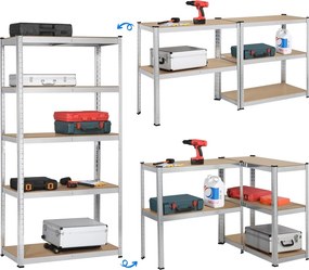 Zátěžový regál Yaheetech – Mod.1: 180 × 90 × 40 cm/875 kg stříbrná (264515749188)