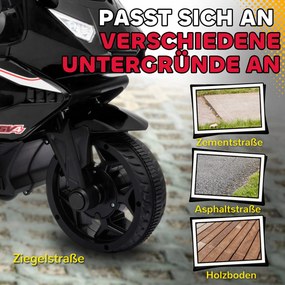 AIYAPLAY Elektrická motorka pro děti, klakson, světla, hudební funkce, 2,5 km/h, černá