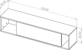 GAB Závěsná skříň QUER, Černá 135 cm
