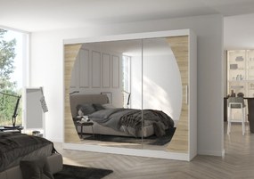 ADRK Furniture Skříň s posuvnými dveřmi a zrcadlem CAMBE 250 ADRK-SW-CAM-WS-250