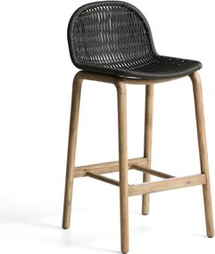 Tmavě šedá dřevěná zahradní barová židle Alipa – Kave Home