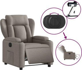 Elektrické polohovací křeslo taupe textil 3204466